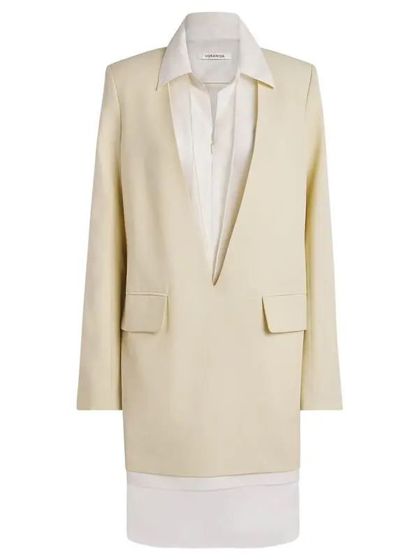 VORANIDA Layered Blazer Mini Dress - Yellow