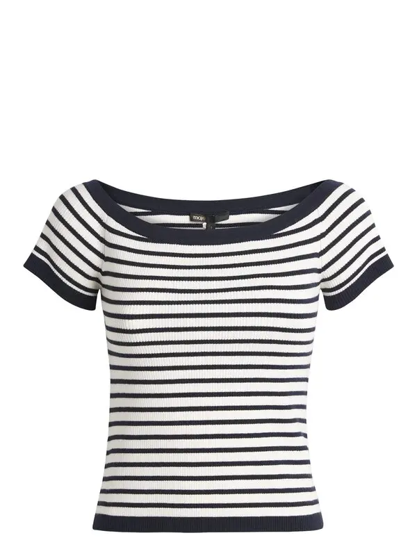 Maje Knitted Off-the-shoulder Top - Blue