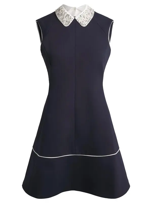 Maje Embellished Collar Mini Dress - Blue