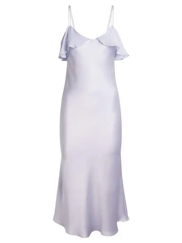 MANITO Mulberry Silk Aurora Midi Slip Dress - Purple
