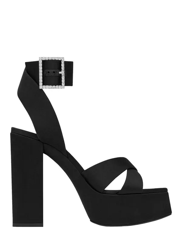 Saint Laurent Bianca 125 Platform Sandals - Black