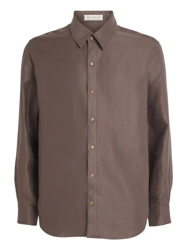 GOD'S TRUE CASHMERE Linen Cocoa Shirt - Brown
