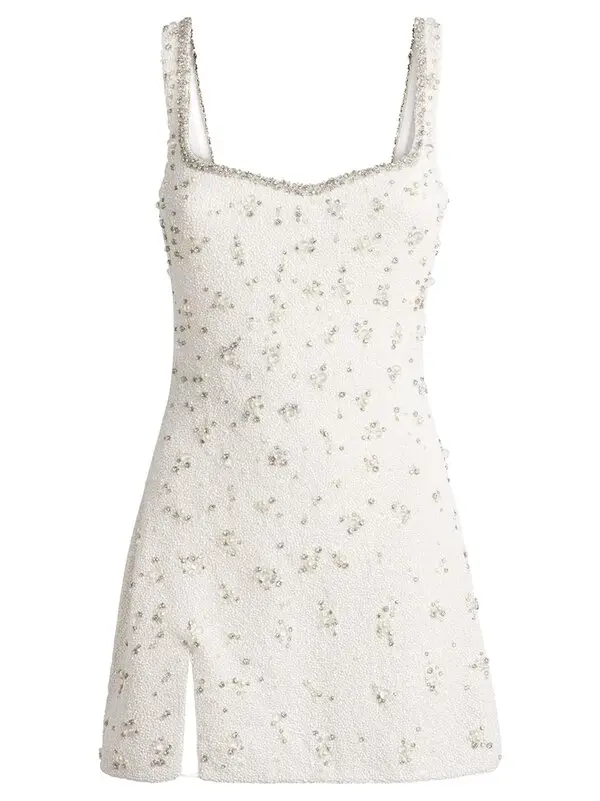 CLIO PEPPIATT Bridal Crystal Mini Dress - Ivory