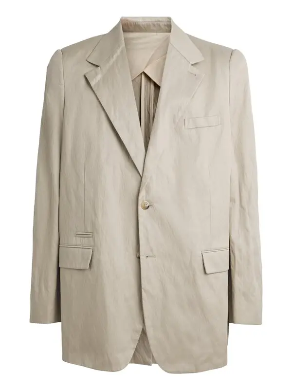 WILLY CHAVARRIA Cotton-blend Crinkled Chuco Blazer - Beige