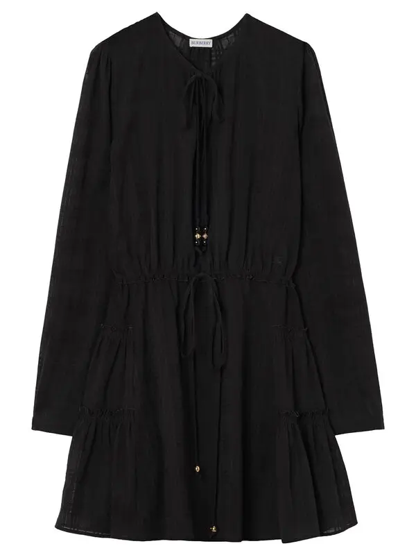 Burberry Cotton Voile Mini Dress - Black