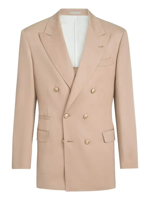 Brunello Cucinelli Silk Délavé And Linen Gabardine Deconstructed Blazer - Brown