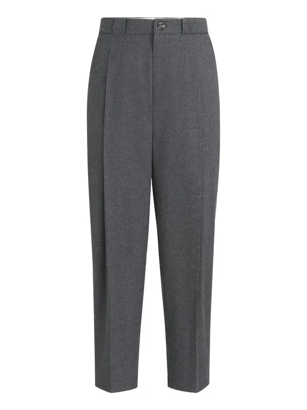Brunello Cucinelli Virgin Wool-cotton-silk Pleated Trousers - Black