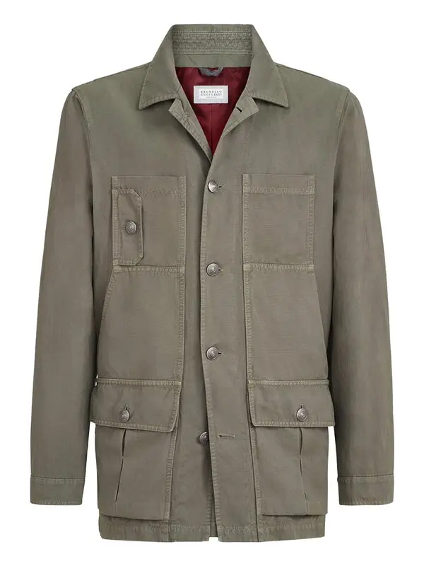 Brunello Cucinelli Cotton-linen Canvas Shirt Jacket - Green