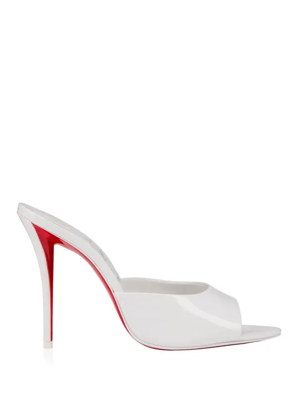 CHRISTIAN LOUBOUTIN Miss Z Mule Patent Leather Mules 100 - White