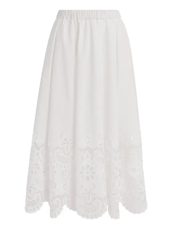 Stylein Jorah Embroidered Midi Skirt - White