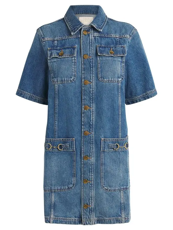 Ulla Johnson Denim Mini Shirt Dress - Blue