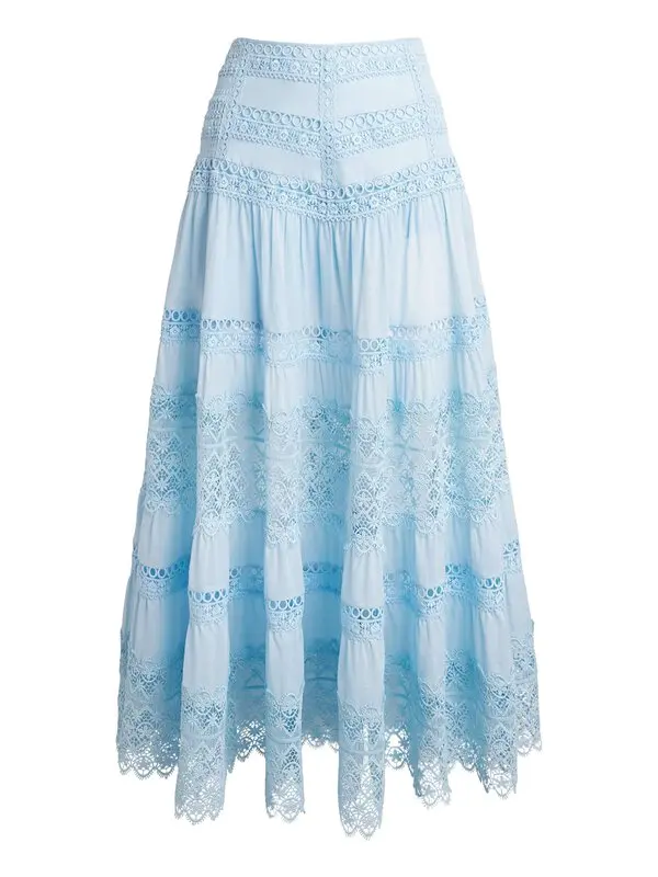 Charo Ruiz Ibiza Cotton-blend Serza Maxi Skirt - Blue