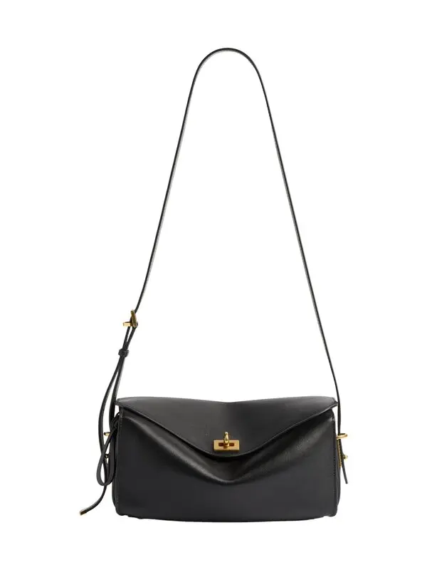 Balenciaga Le 7 Medium Calfskin Shoulder Bag - Black