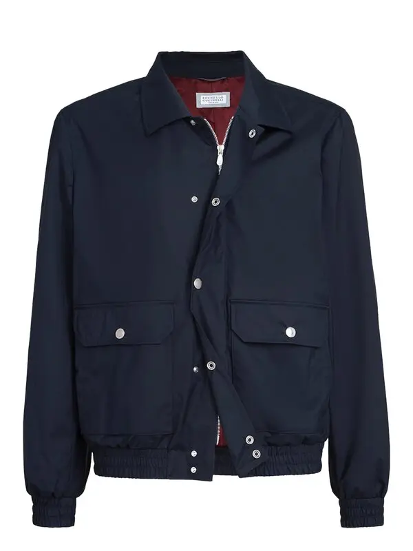 Brunello Cucinelli Wool-silk Field Jacket - Blue