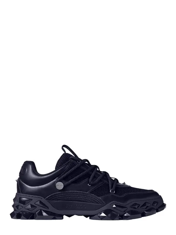 JIMMY CHOO Diamond X M Midnight Leather And Mesh Mix Trainers - X Midnight Mix