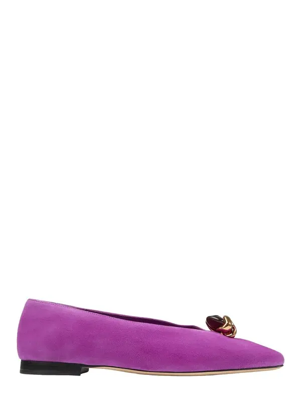JIMMY CHOO Margot Suede Flats - Violet Orchid/dark Amber