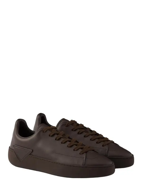 Prada Court Leather Sneakers - Brown
