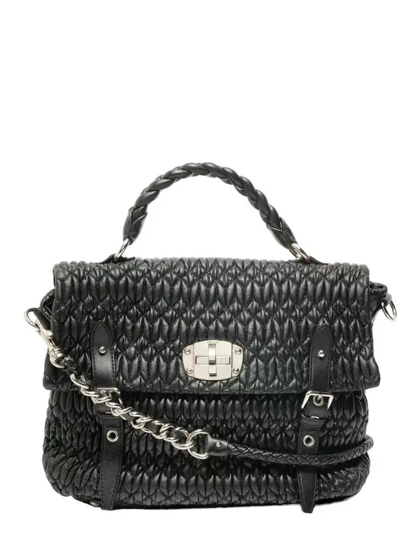 Miu Miu 2000-2010s Matelassé Handbag - Black