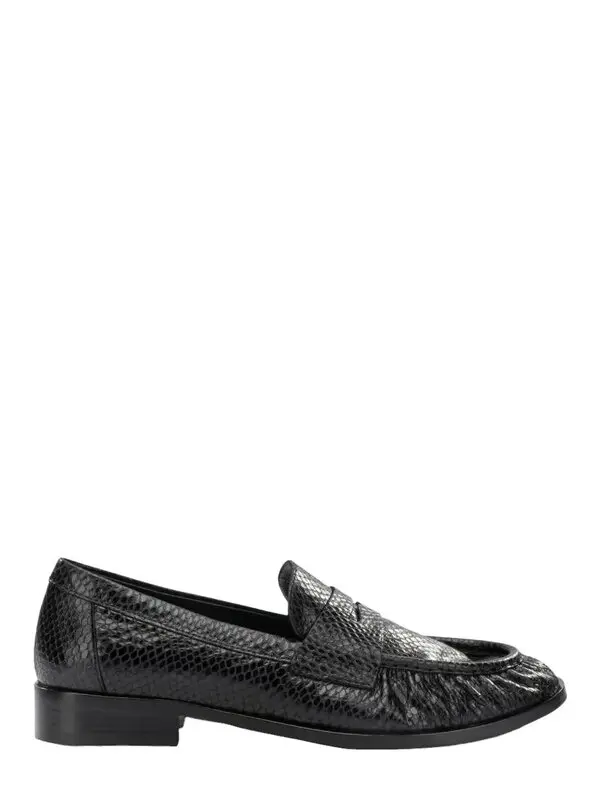 STRATEGIA SHOES Snakeskin-effect Loafers - Black