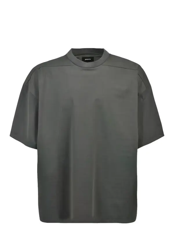 BREATH New Rich Silky Wide Dropped-shoulder T-shirt - Grey