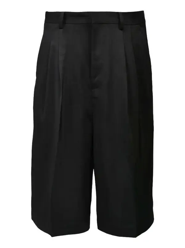 BREATH Wide Pleated Shorts - Black