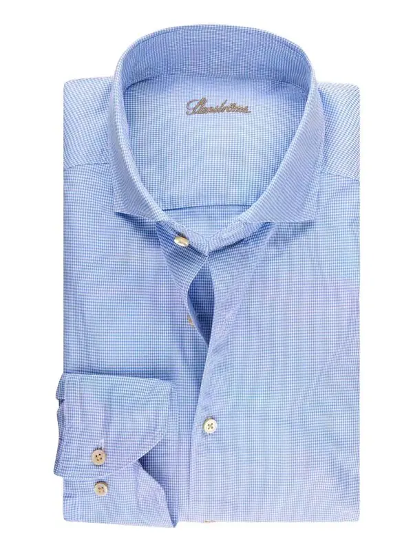 STENSTROMS Checked Twill Shirt - Blue