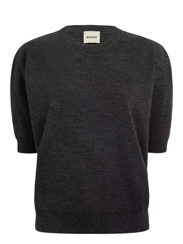 Khaite Faye Short-sleeve Sweater - Grey