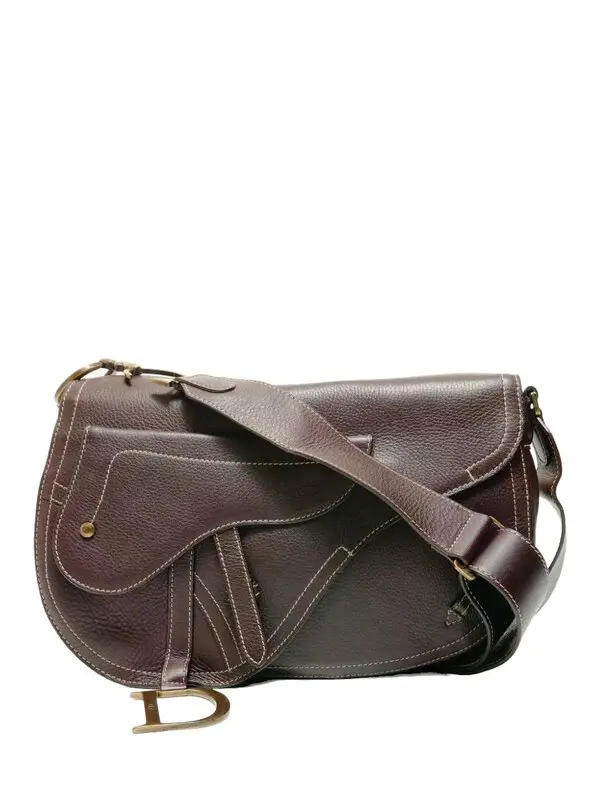 Dior 2002 Saddle Leather Shoulder Bag - Brown