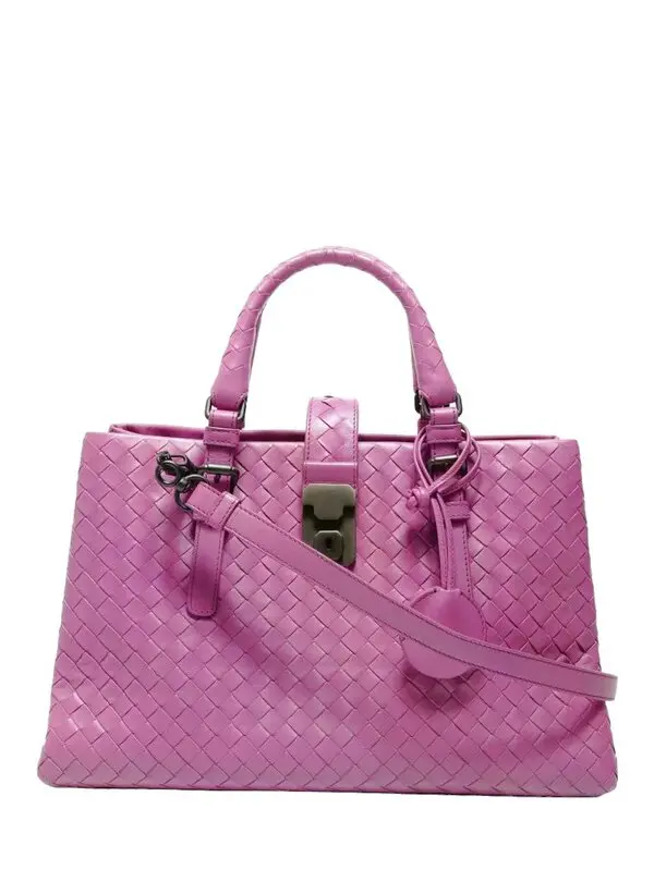 Bottega Veneta Intrecciato Roma Handbag - Pink