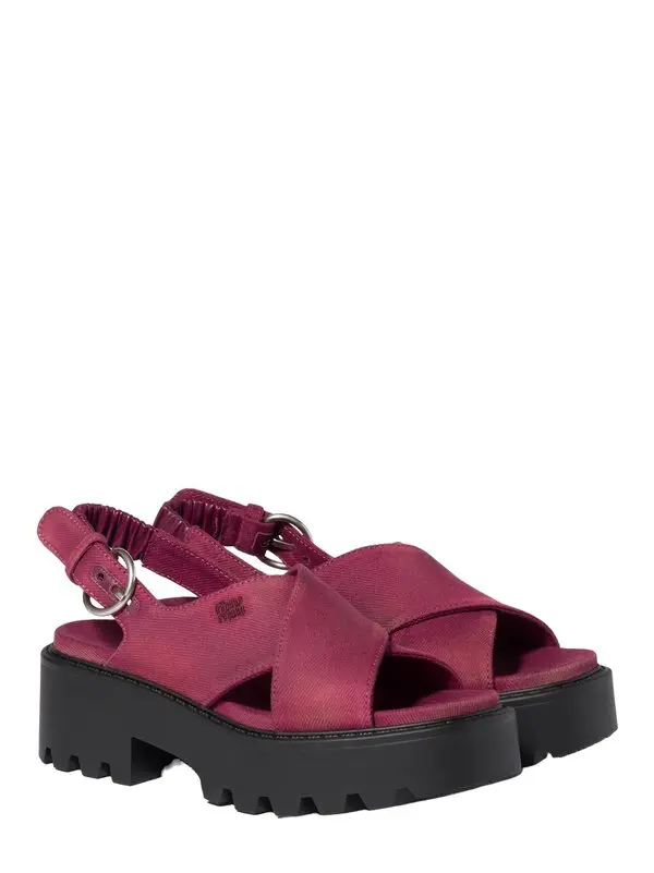 Miu Miu Gabardine Sandals - Burgundy