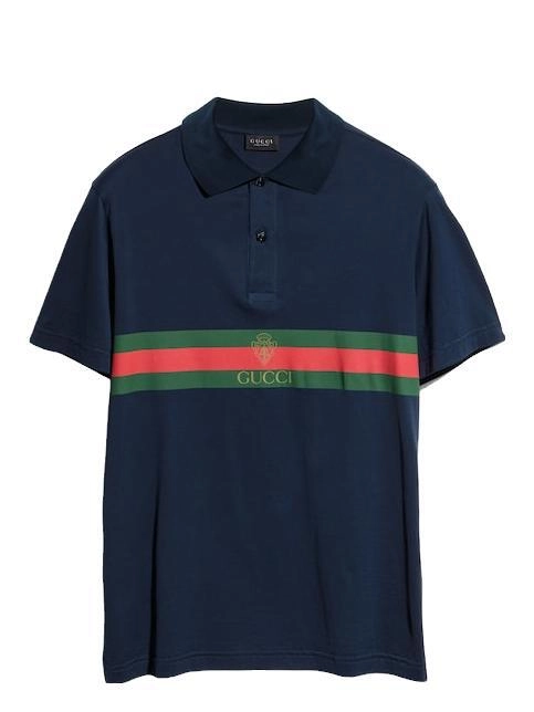 Gucci Cotton Jersey Polo Shirt With Web - Blue