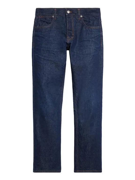 Gucci Embroidered Cotton Denim Pants - Blue