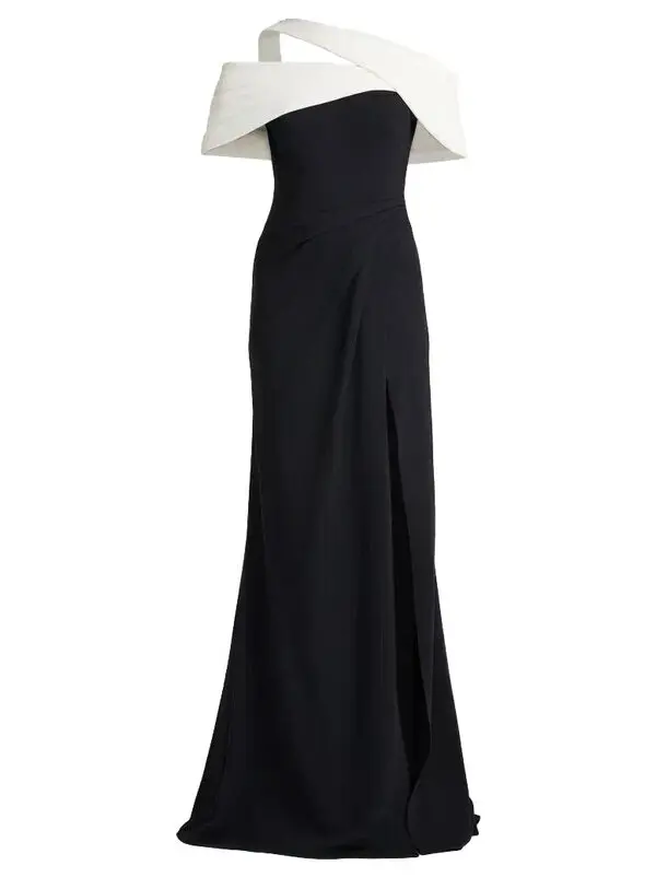 Tadashi Shoji Pleated Split Maxi Dress - Black