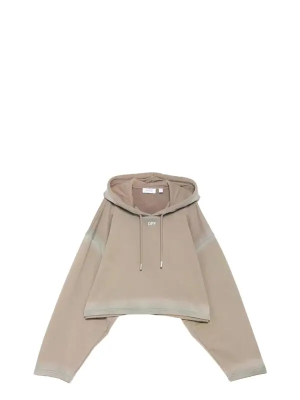 Off-White Spray-effect Logo Hoodie - Neutrals