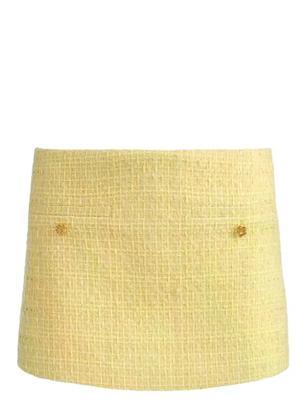 Alice + Olivia Mace Button-embellished Shorts - Yellow