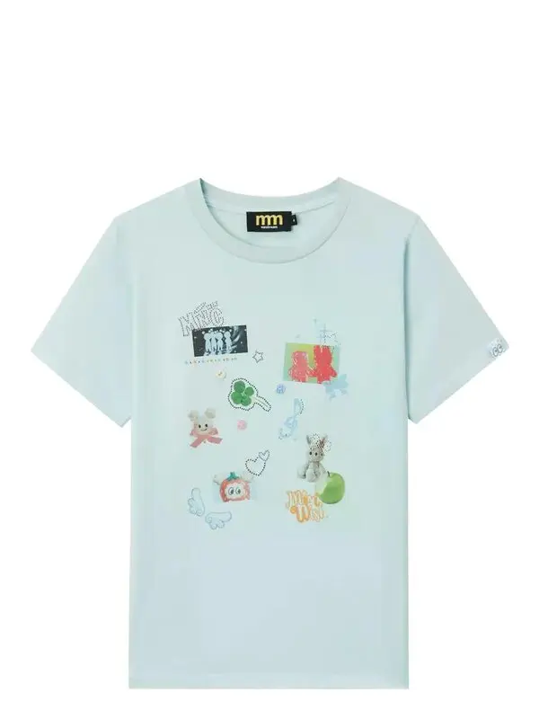 MINI CREAM Graphic-print T-shirt - Blue