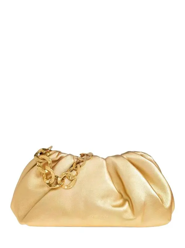 Cult Gaia Dulce Ruched Chain-link Shoulder Bag - Gold