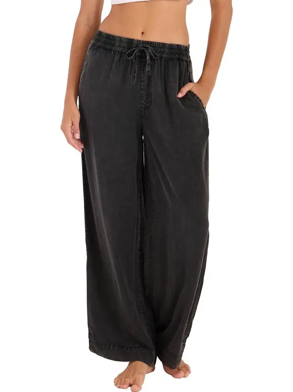 Volcom Twill Tie-front Pants - Vintage Black