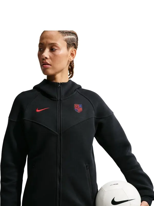 Nike Usmnt Tech Fleece Windrunner Soccer Full-zip Hoodie - Black
