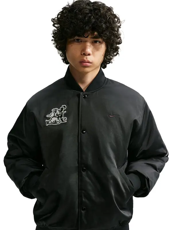 Nike Sportswear "jackie Robinson" Satin Jacket - Black