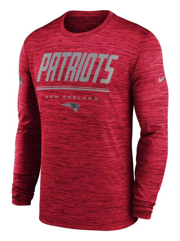 Nike New England Patriots Sideline Team Issue Velocity Dri-fit Nfl Long-sleeve T-shirt - Red