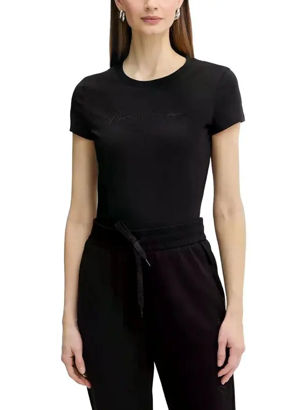 Armani Exchange Embellished Lettering T-shirt - Black