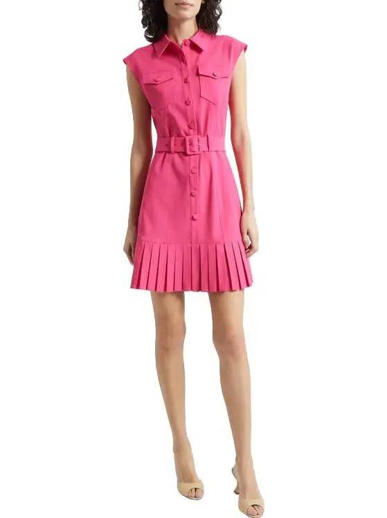 Cinq À Sept Doreen Belted Shirtdress - Beetroot Purple