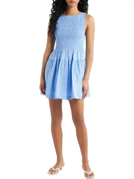 Hill House Home The Cosima Nap Mini Dress - Blue Stripe