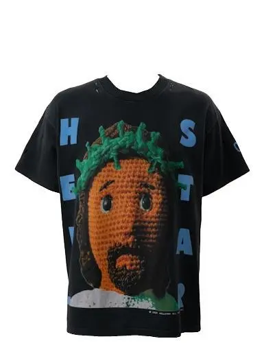 HELLSTAR Crochet Jesus T-shirt - Black