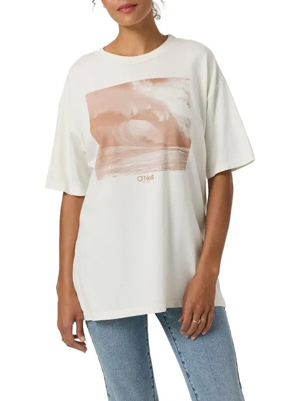 O'Neill Wave Tone Oversized Graphic T-shirt - Tofu