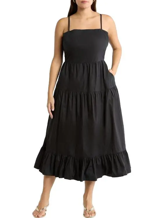 SUGARLIPS Cami Midi Sundress - Black