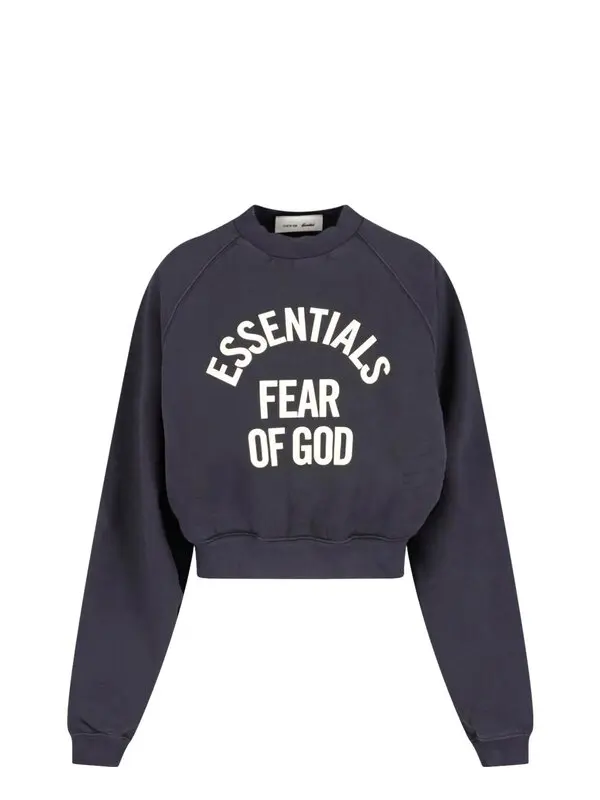 Fear Of God Campus 90s" Crop Hoodie - Black