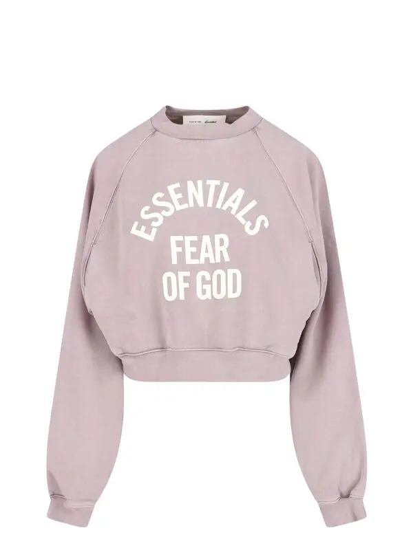 Fear Of God Campus 90s" Crop Hoodie - Purple