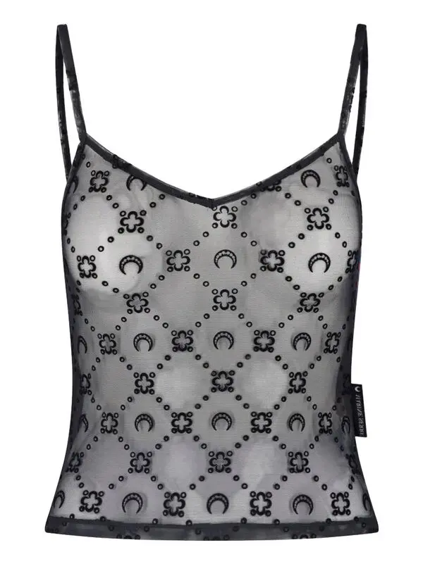 MARINE SERRE Monogram Flock Top - Black